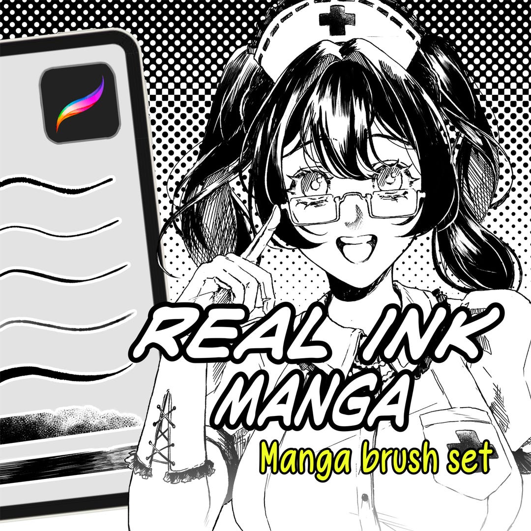 Procreate Manga Brush Set - Inking, Lineart, Sketch - Essential Manga ...