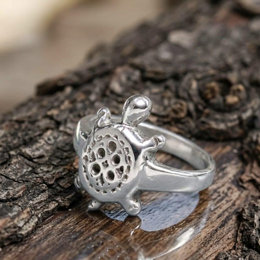 Sterling Silver Turtle Ring, Dainty Sea Turtle Animal Band, Minimalist ...