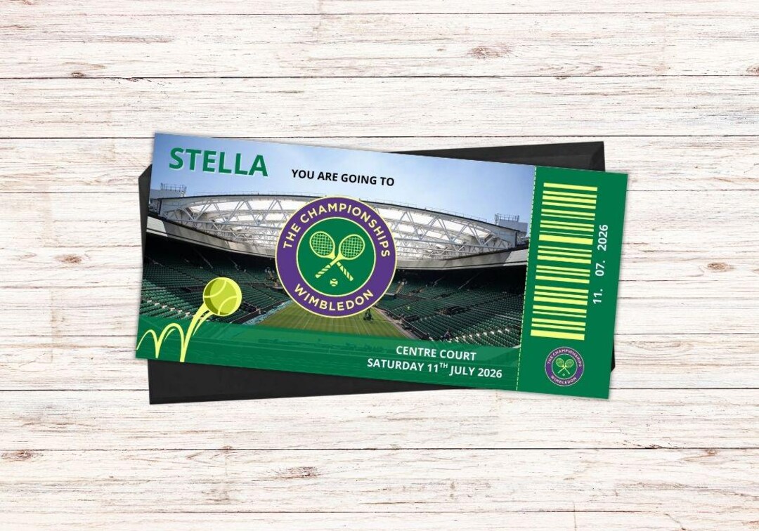 Personalised Wimbledon Gift Voucher | Tennis Fan Gift | 2026 ...