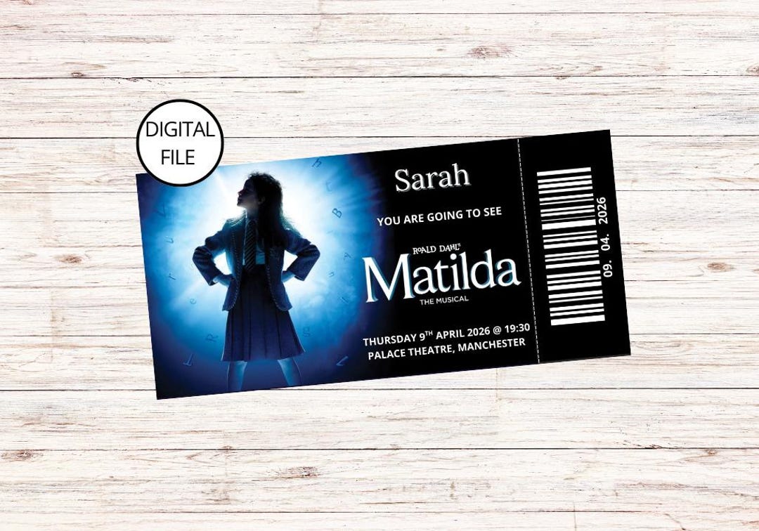 DIGITAL Custom Matilda the Musical Ticket Print at Home | Personalised ...
