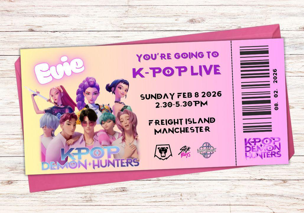 Printed Kpop Demon Hunter LIVE Concert Tickets | Custom Personalised ...