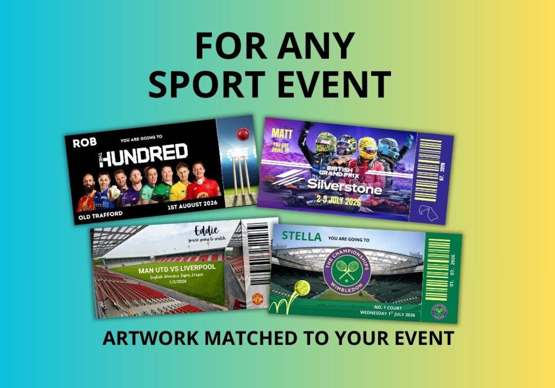 Custom Sporting Ticket Gift Voucher – Personalised Sporting Event - Etsy
