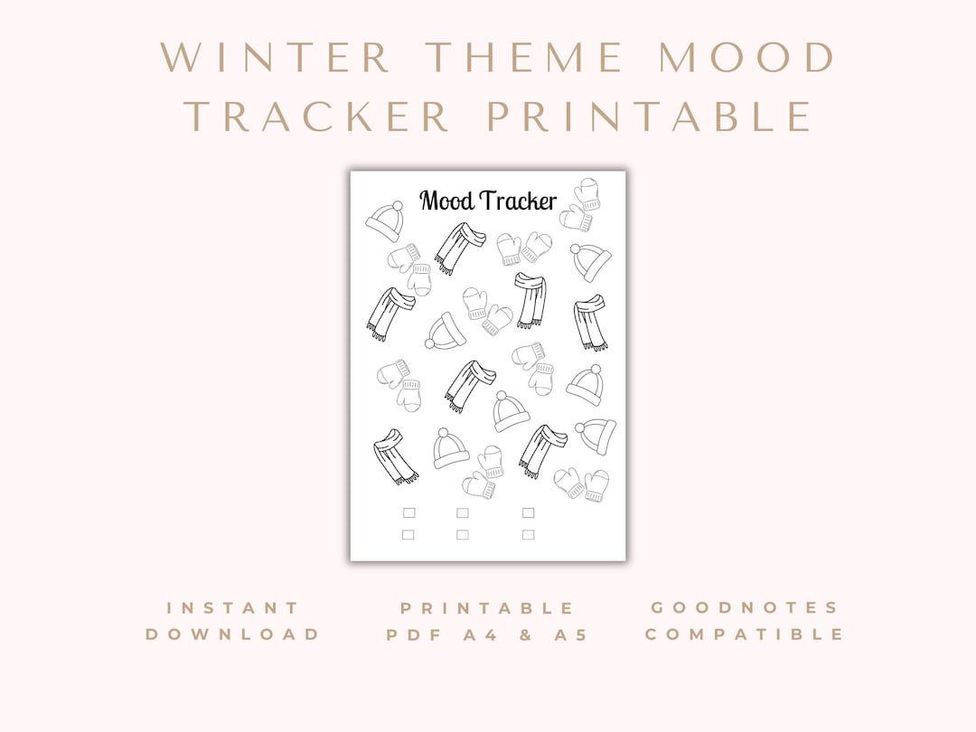 Winter Mood Tracker Printable | A4 A5 Bullet Journal (digital Download ...