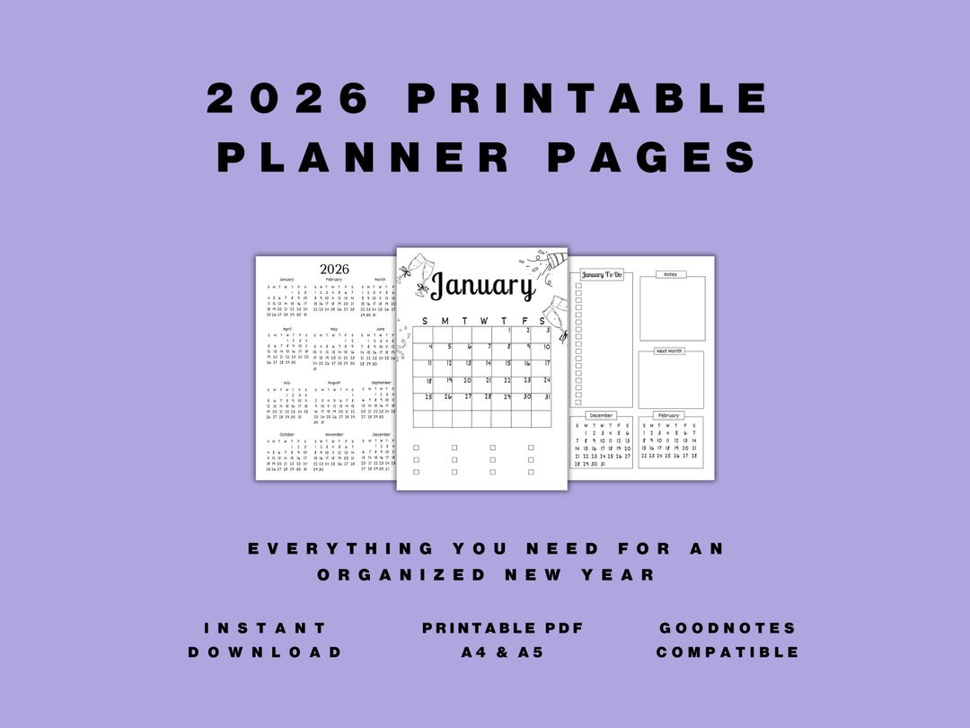 2026 Bullet Journal Printable | Planner Pages A4 A5 (digital Download ...