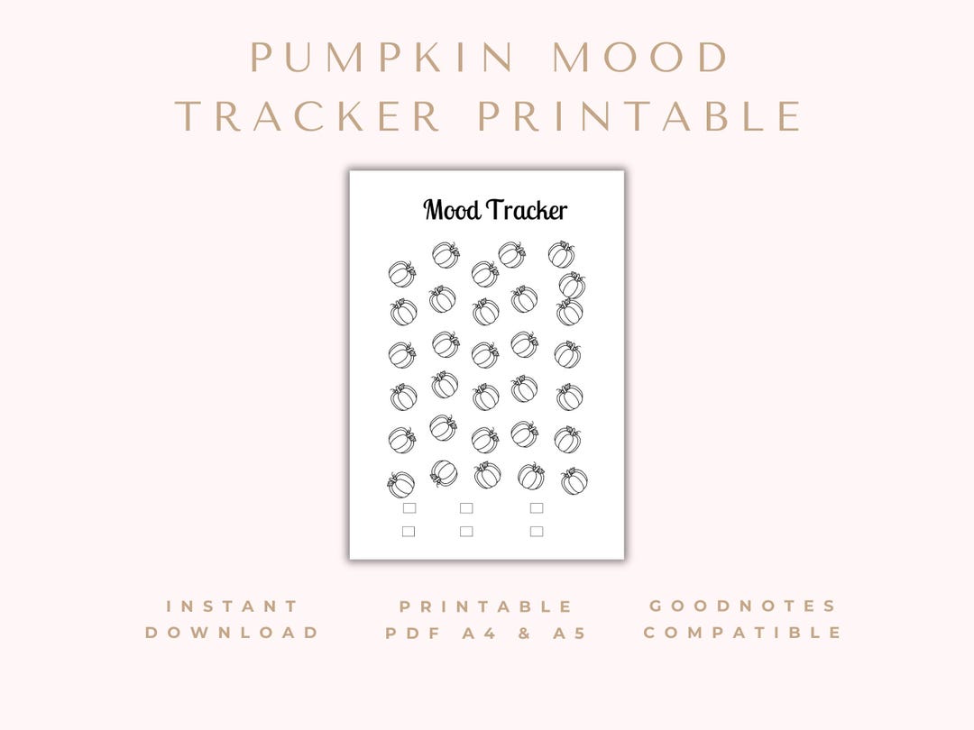 Pumpkin Mood Tracker|a4 & A5 Printable and Digital Mood Tracker ...