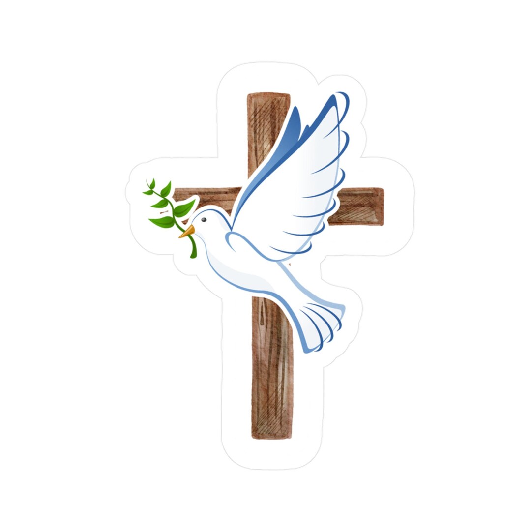 Cross and Dove Sticker, Catholic Christian Catholic Decals, Faith ...