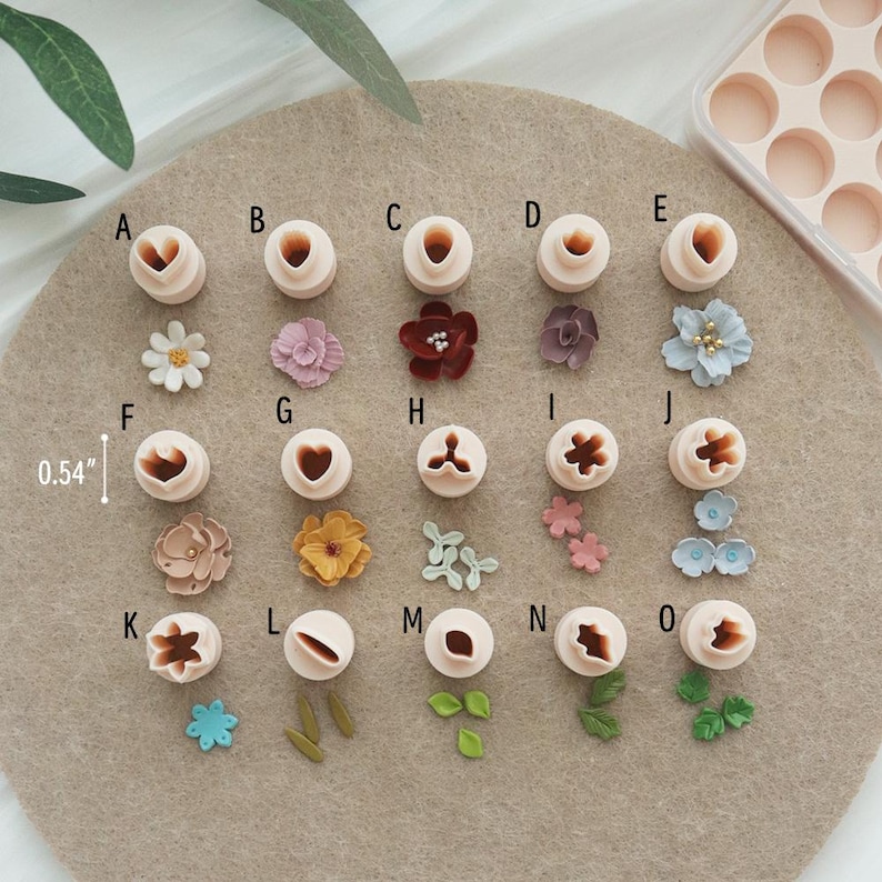 Mini Flower Clay Cutter Set: 15-piece Floral Polymer Clay Mold - Etsy