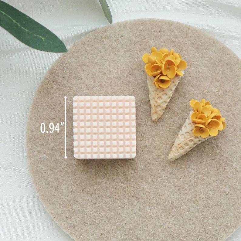 Waffle Cone Texture Mold: Grid Pattern Polymer Clay Stamp - Etsy