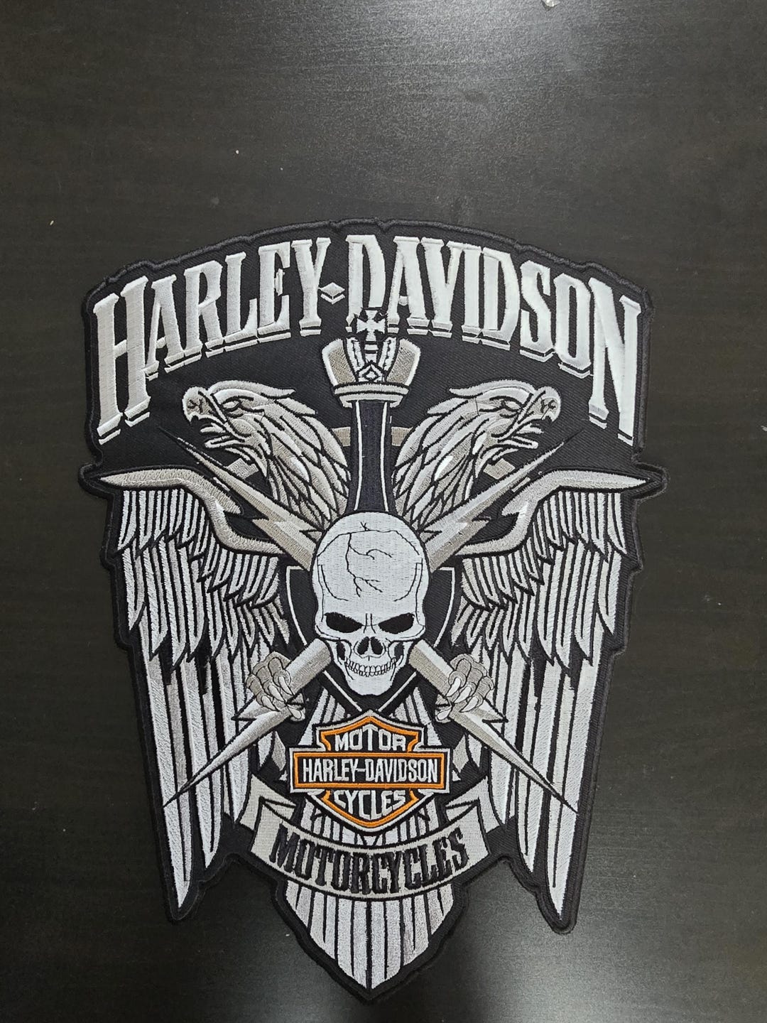 Harley Davidson Wings Skull Back Patch - Iron on Biker Jacket (35cm) - Etsy