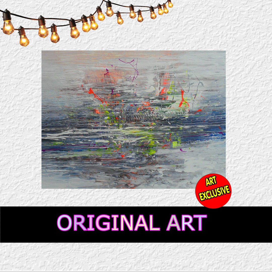 Original Painting -gerhard Richter Style Abstract - (16 X 12) - Etsy