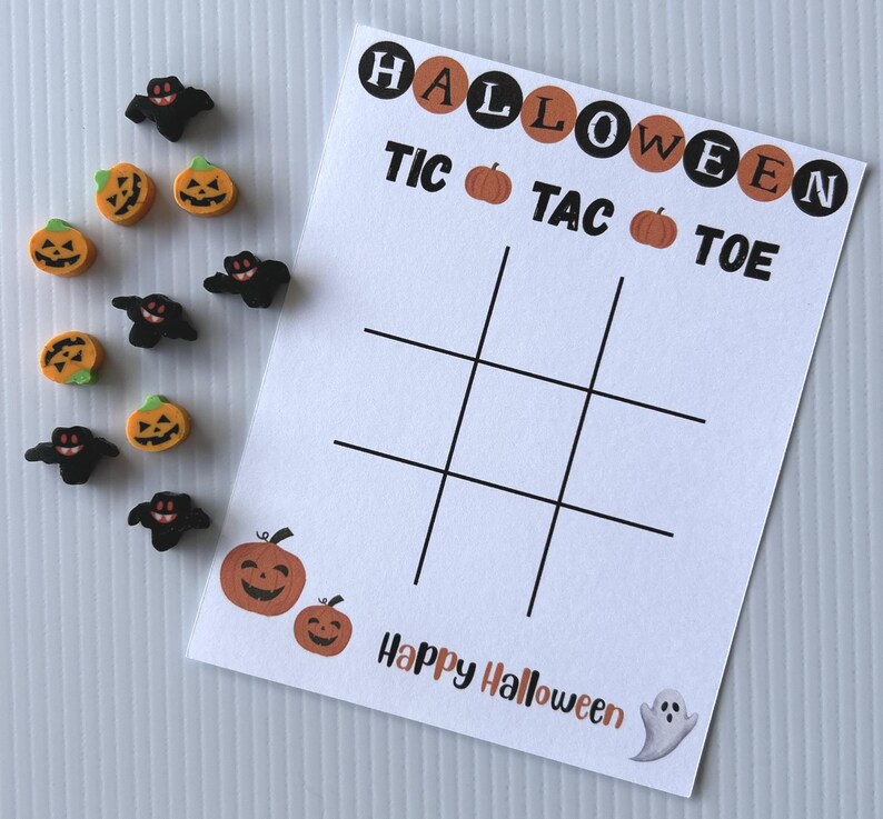 Handmade Halloween Tic Tac Toe Game – Cardstock & Eraser Pieces - Etsy