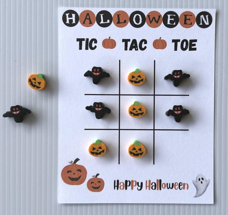 Handmade Halloween Tic Tac Toe Game – Cardstock & Eraser Pieces - Etsy