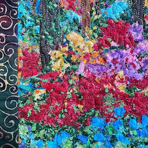 Confetti Landscape Quilt, Quilted Wall Hanging, Fiber Art, Woodland ...