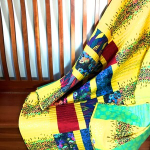 Tula Pink Modern Art Quilt, Geometric Fabric Wall Hanging, Chartreuse ...