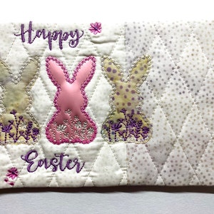 Happy Easter Embroidered Quilted Mug Rug, Mini Quilt Placemat With ...