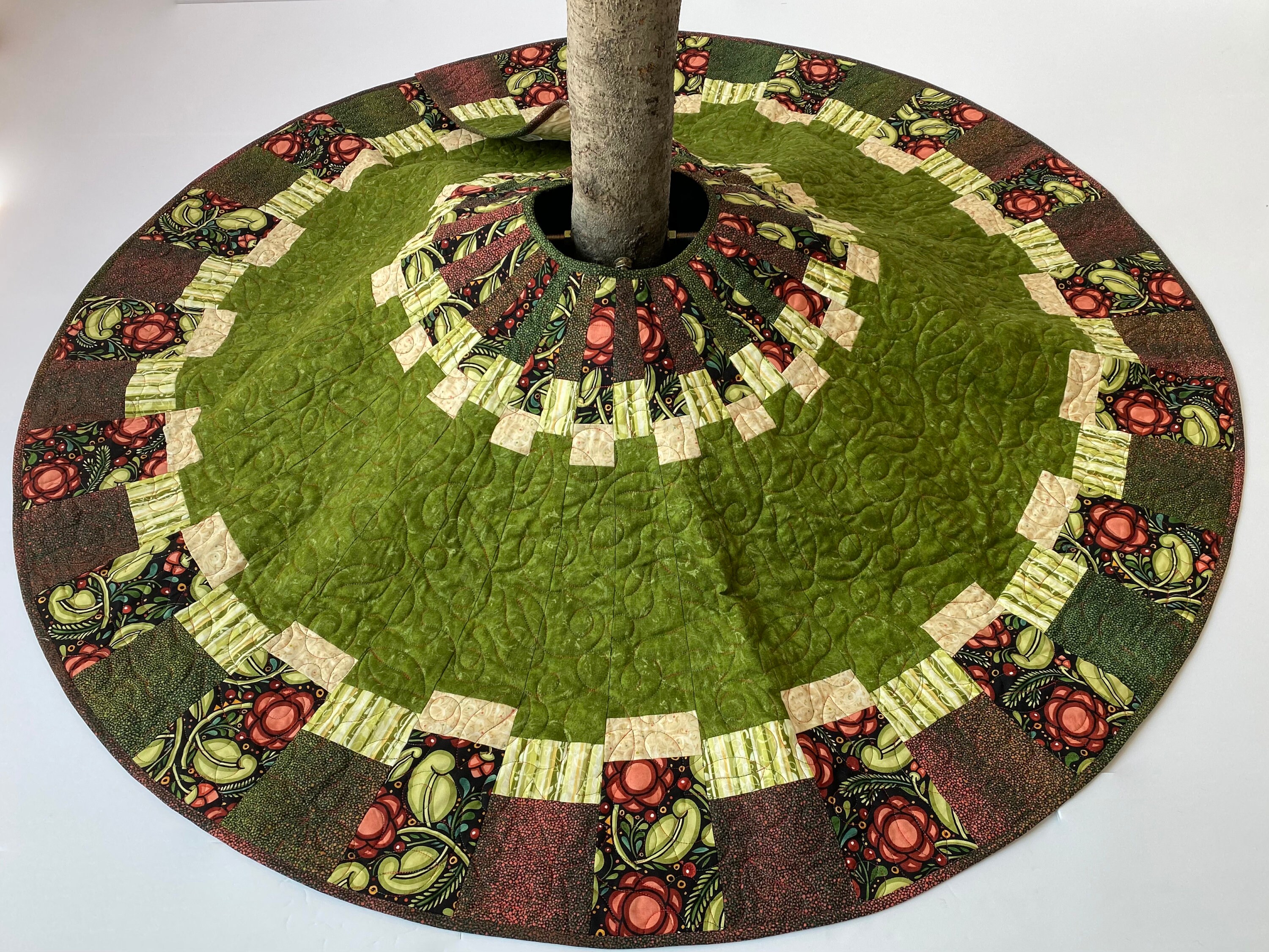 Quilted Handmade Tree Skirt 50 inches Traditional Christmas | Etsy