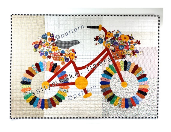 Whimsical Bicycle Art Quilt PATTERN 46 X 35 Immediate - Etsy