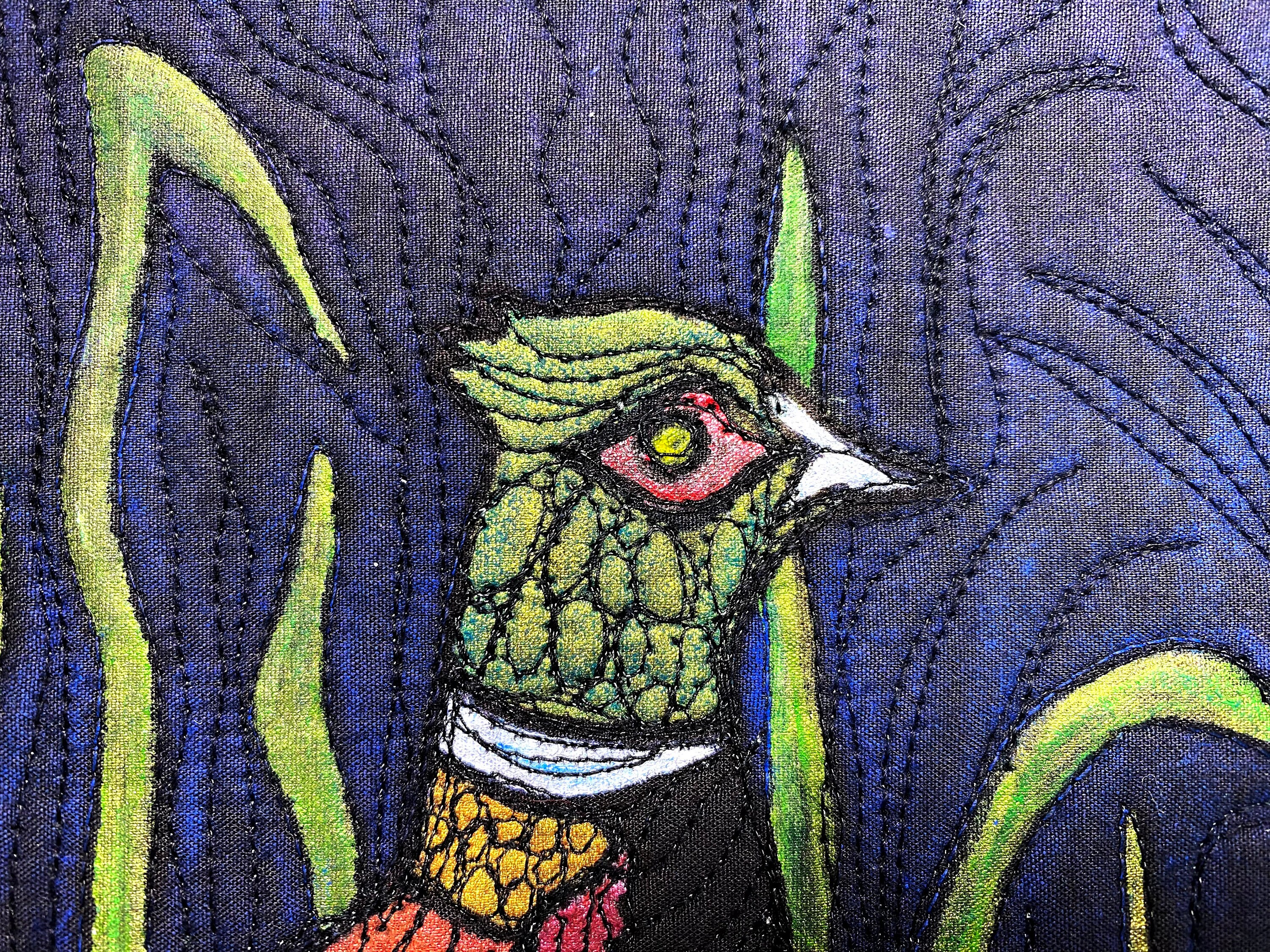 Ring-necked Pheasant Art Quilt, 10 X 15 Inches, Quilted Painted Mixed ...