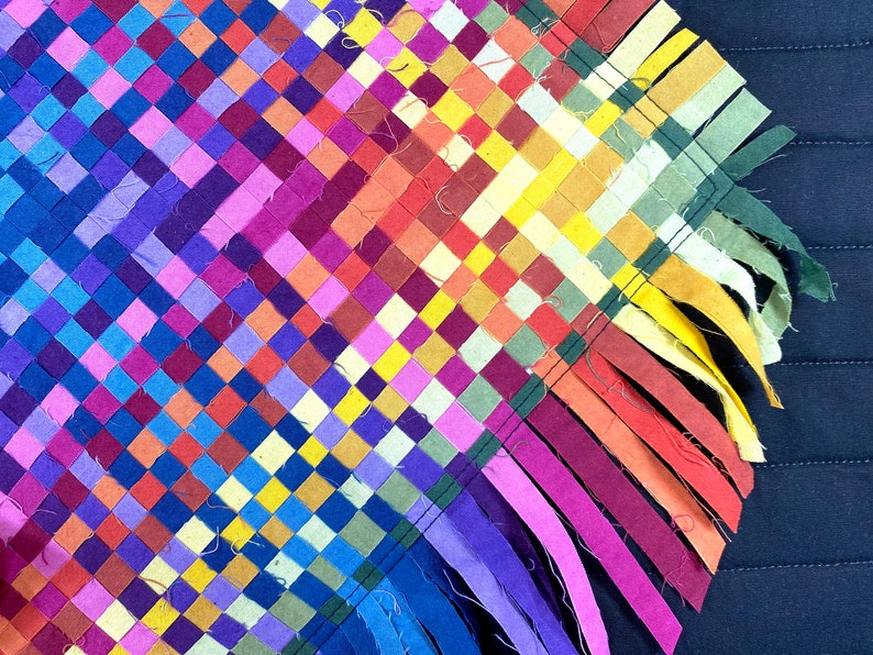 Woven Color Wheel Art Quilt Butterfly Quilted Wall Hanging - Etsy