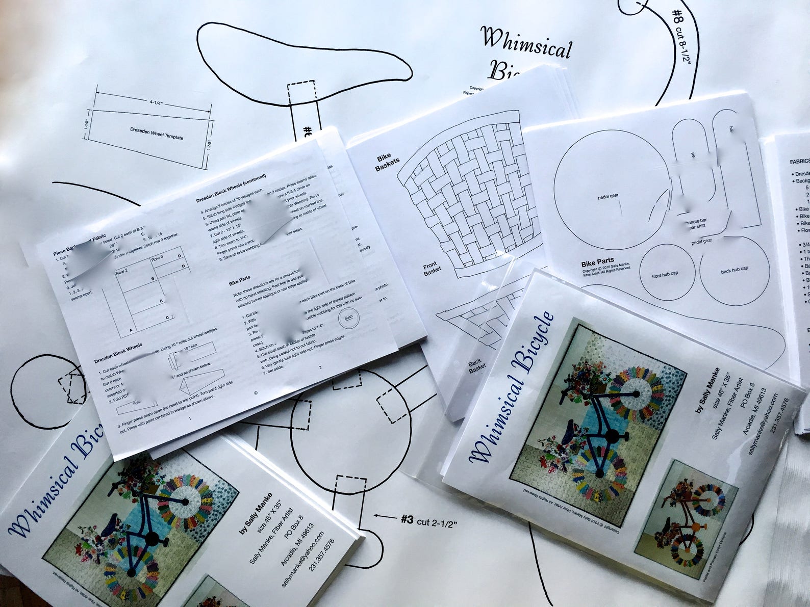 Whimsical Bicycle Art Quilt PATTERN 46 X 35 Immediate - Etsy