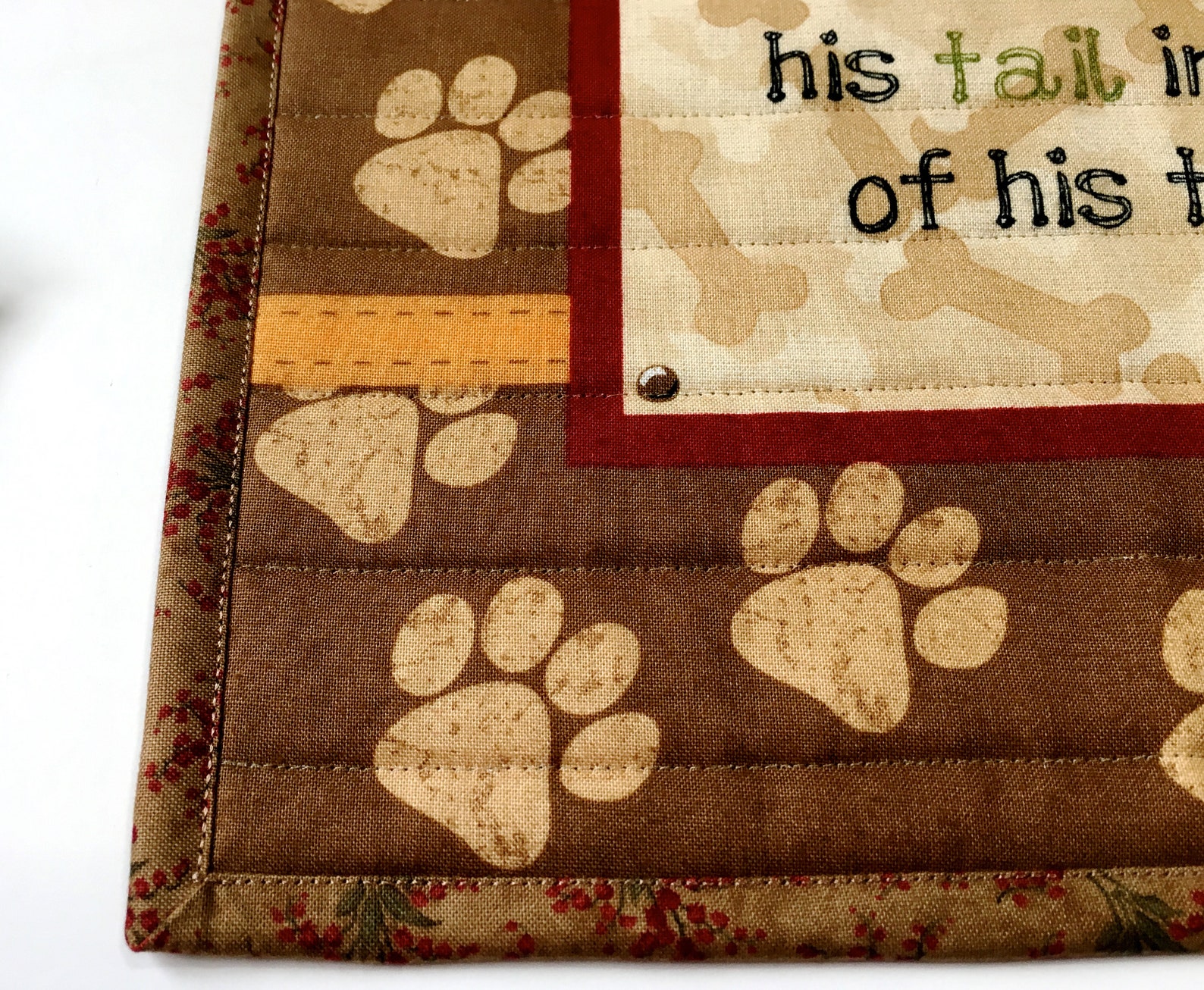 Quilted Wall Hanging, Doggy Table Topper, Canine Fiber Art, Puppy Table ...