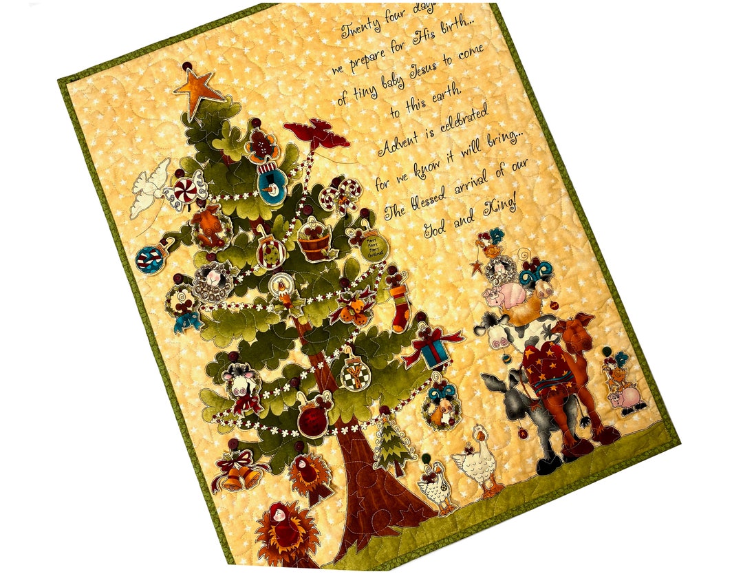 Advent Calendar, Quilted Religious Nativity, Wall Hanging, Christmas ...