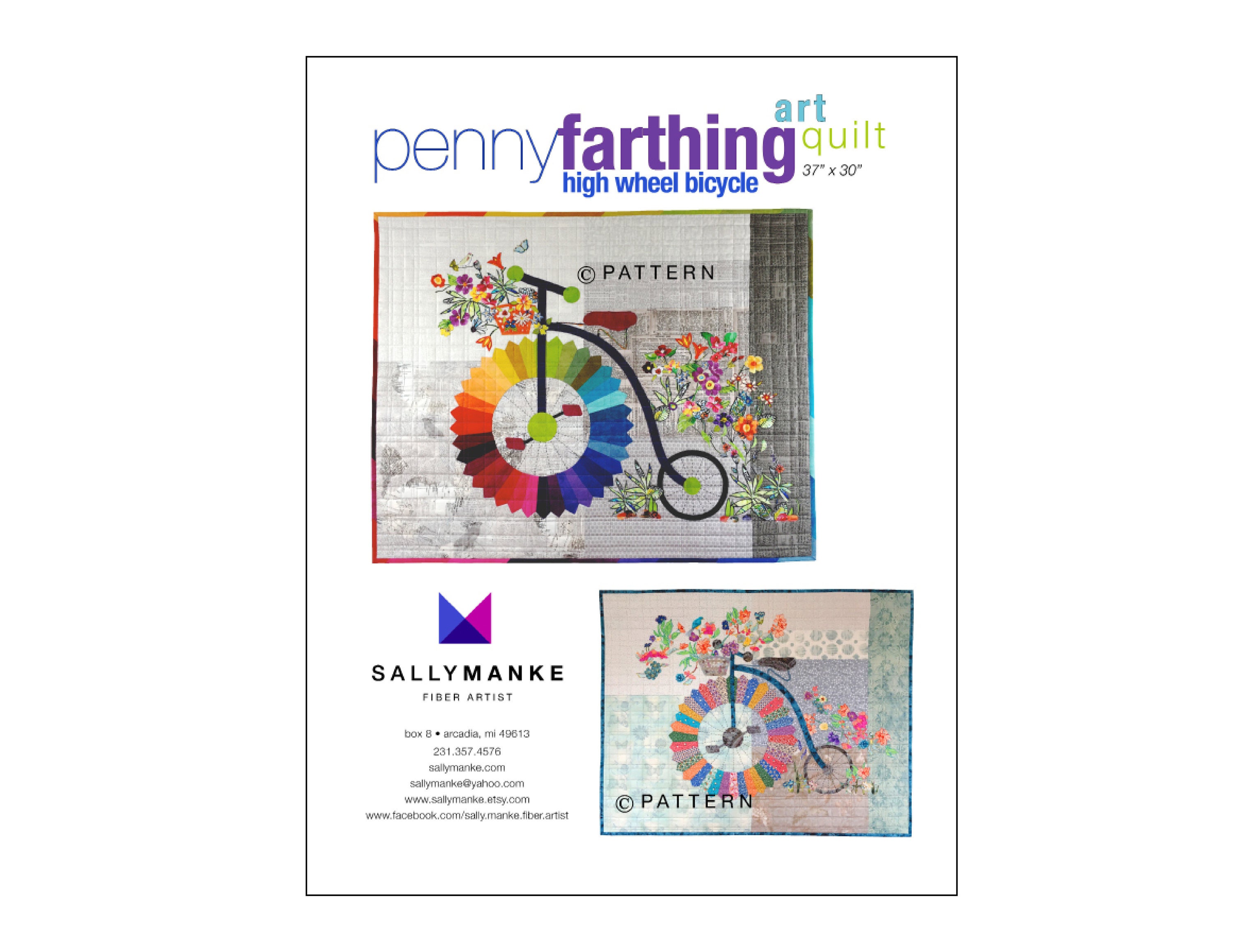 Penny Farthing Bicycle Art Quilt Pattern 37 X 30 High - Etsy Australia