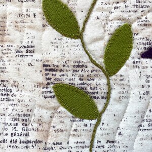 Little Bird Art Quilt With Hand Stitched Wool Appliqué and Embroidery ...