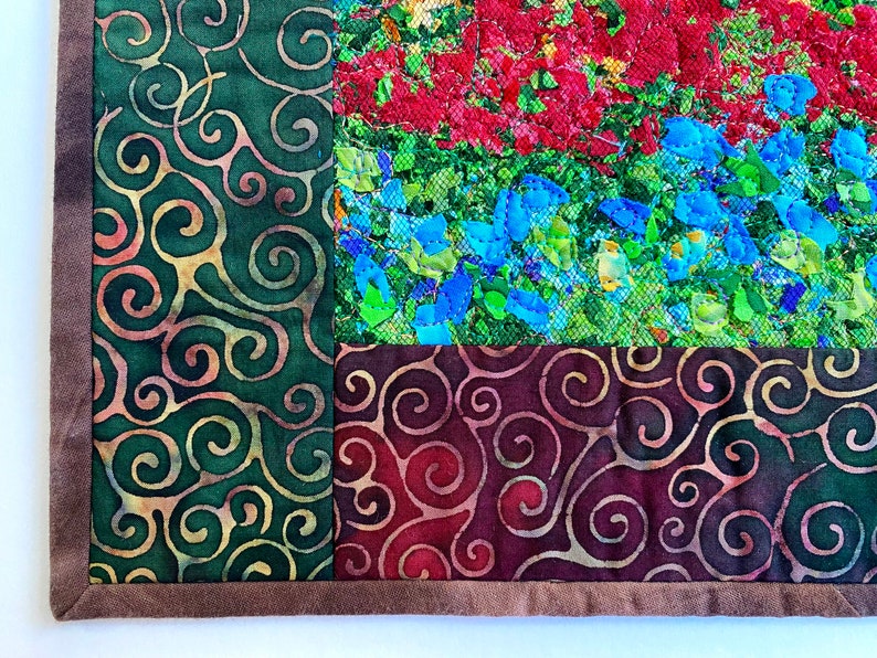 Confetti Landscape Quilt, Quilted Wall Hanging, Fiber Art, Woodland ...