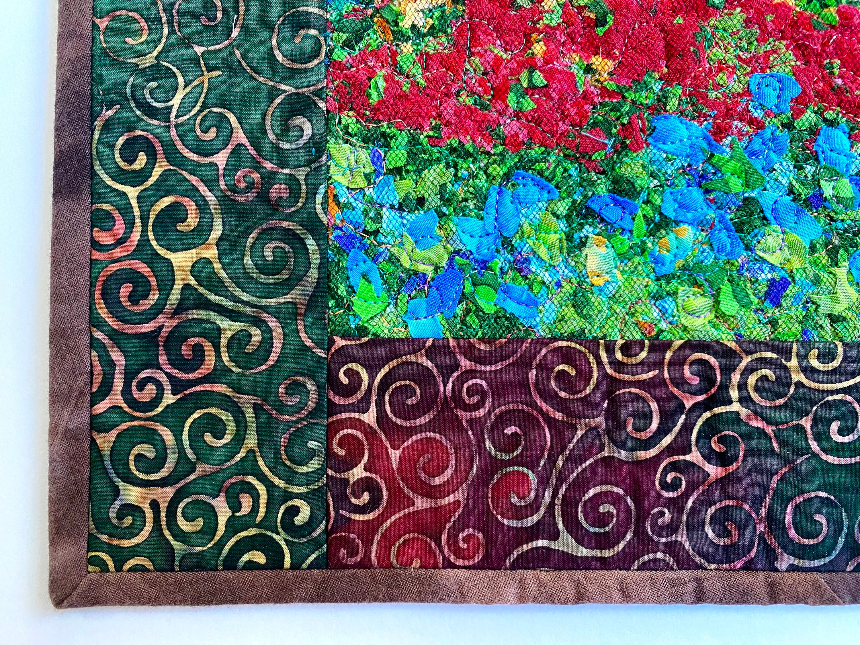 Confetti Landscape Quilt, Quilted Wall Hanging, Fiber Art, Woodland ...