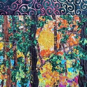 Confetti Landscape Quilt, Quilted Wall Hanging, Fiber Art, Woodland ...