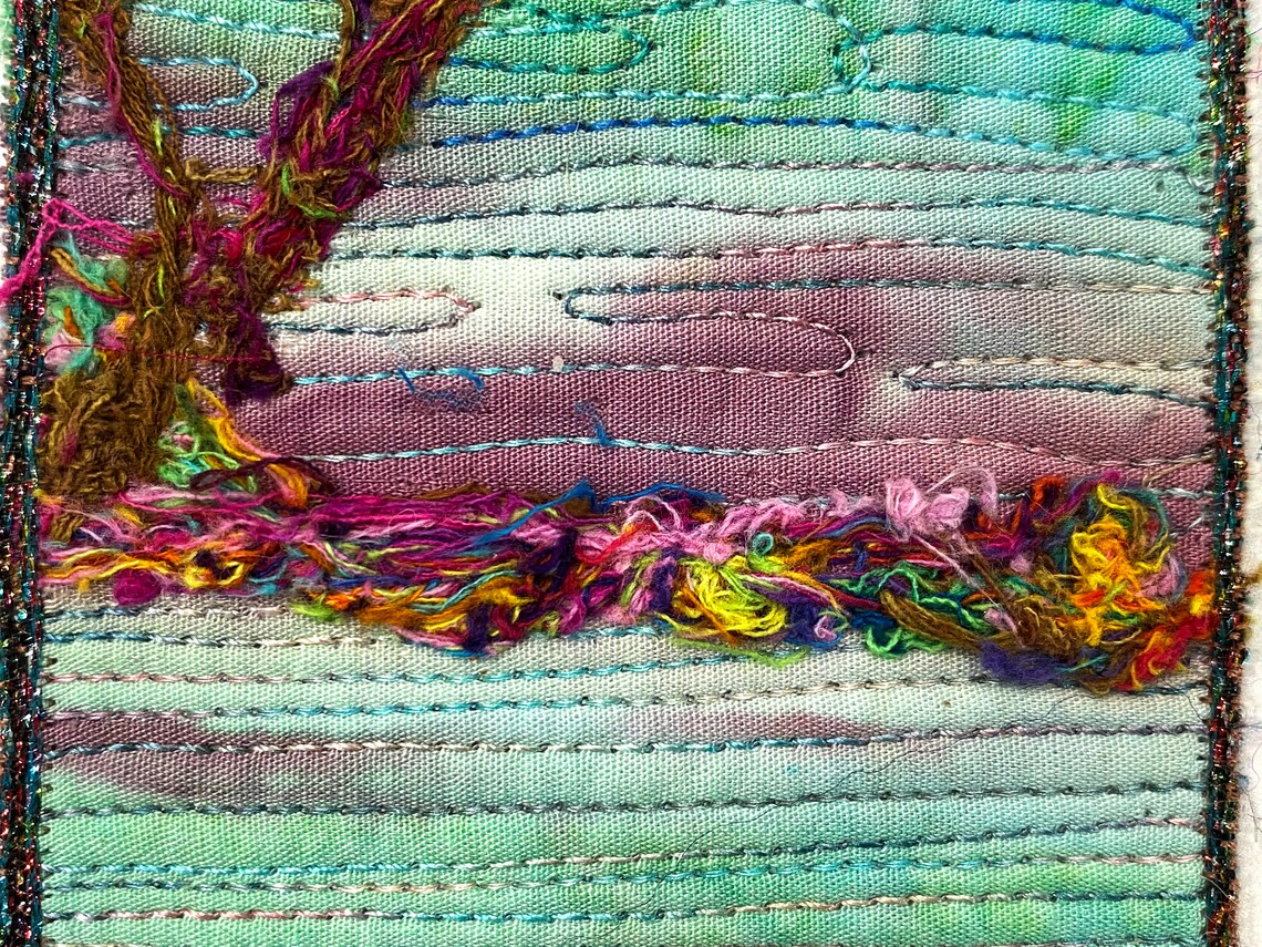 Mini Postcard Style Art Quilt Sunset Quilted Felted Landscape - Etsy