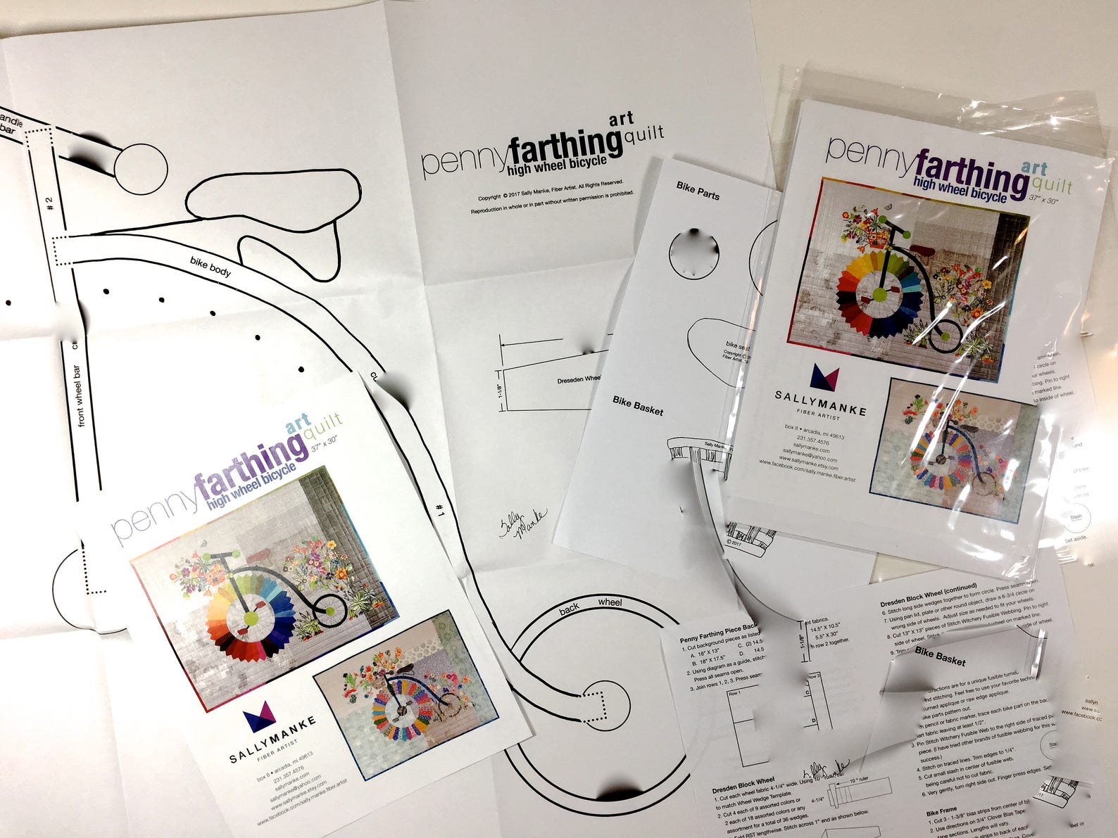 Penny Farthing Bicycle Art Quilt Pattern, 37” X 30” High Wheel ...