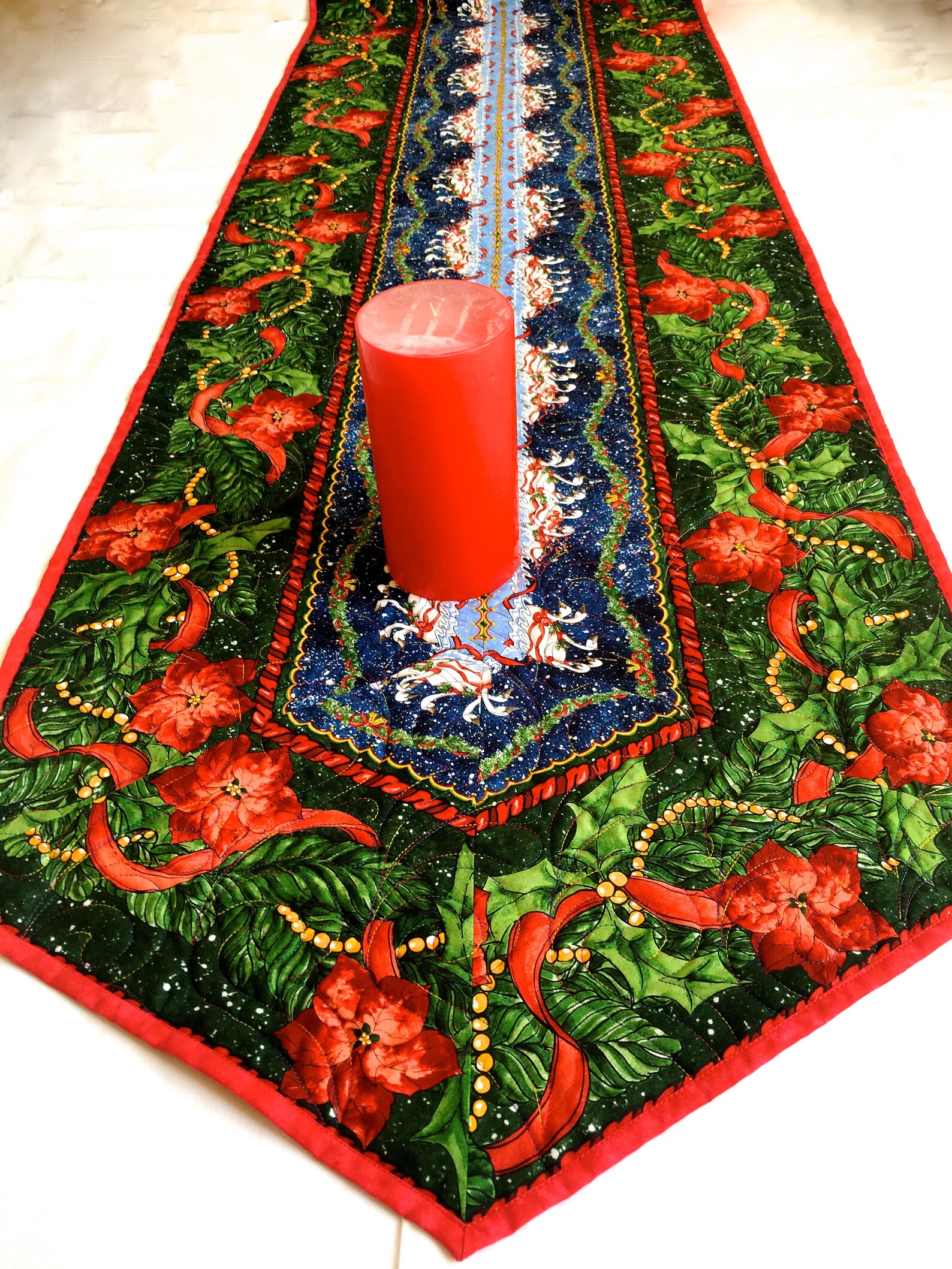 Quilted Table Runner Extra Long 74 X 20 - Etsy