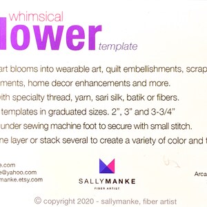 Flower Template, Fiber Craft Tool, Wearable Art, Quilt Embellishments ...