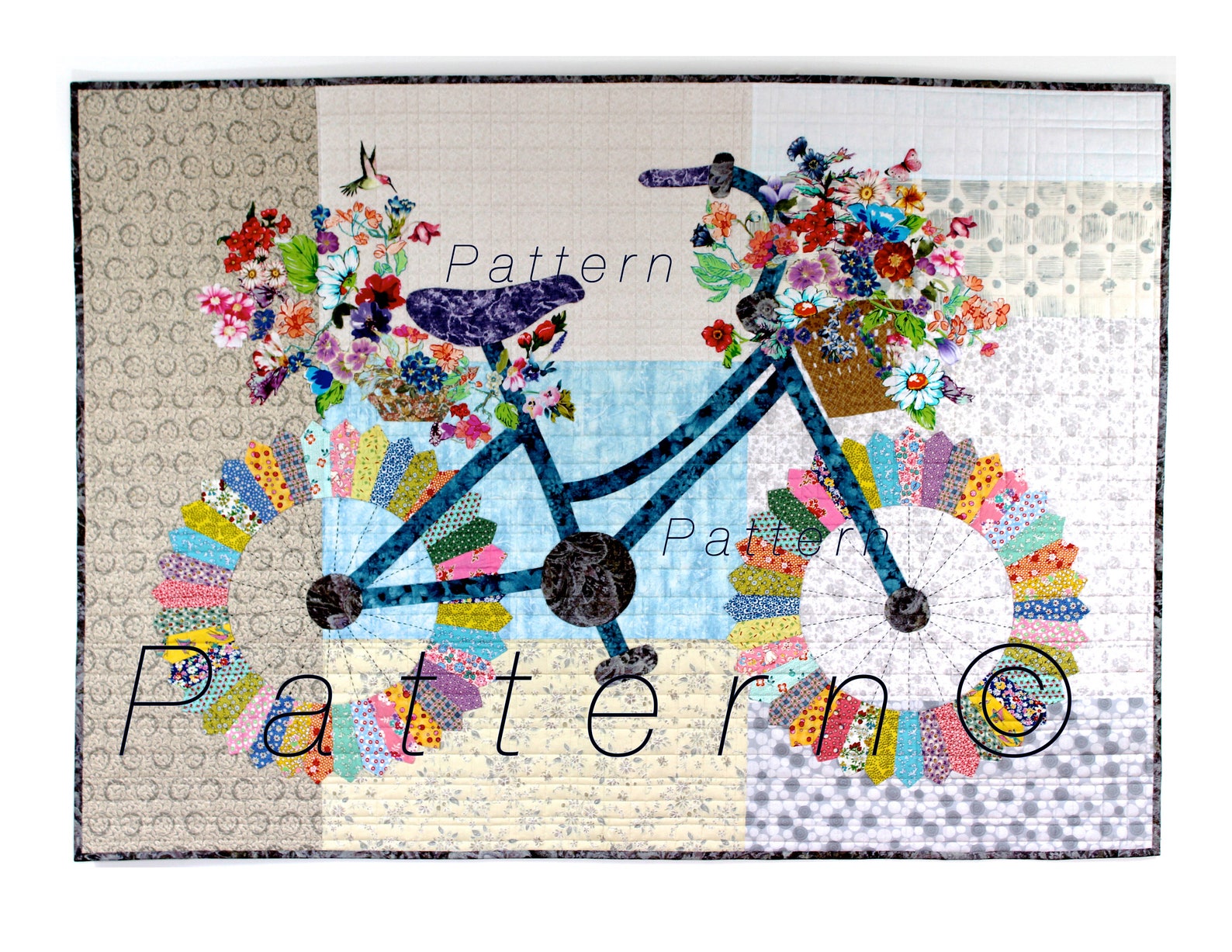 Whimsical Bicycle Art Quilt PATTERN READY to SHIP 46 X 35 | Etsy