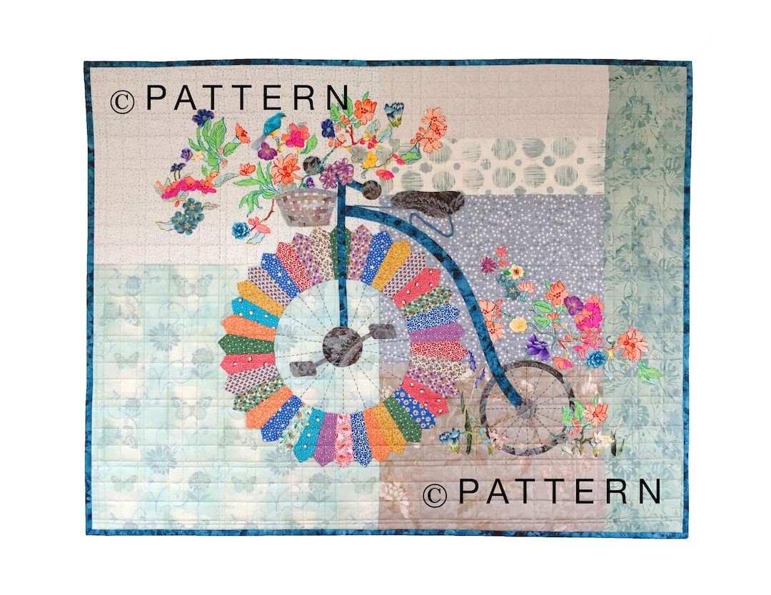Penny Farthing Bicycle Art Quilt Pattern, 37” X 30” High Wheel ...