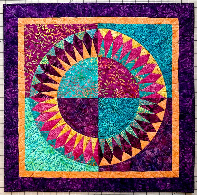 Sophisticated Wall Hanging, Original Design, Geometric Art Quilt ...