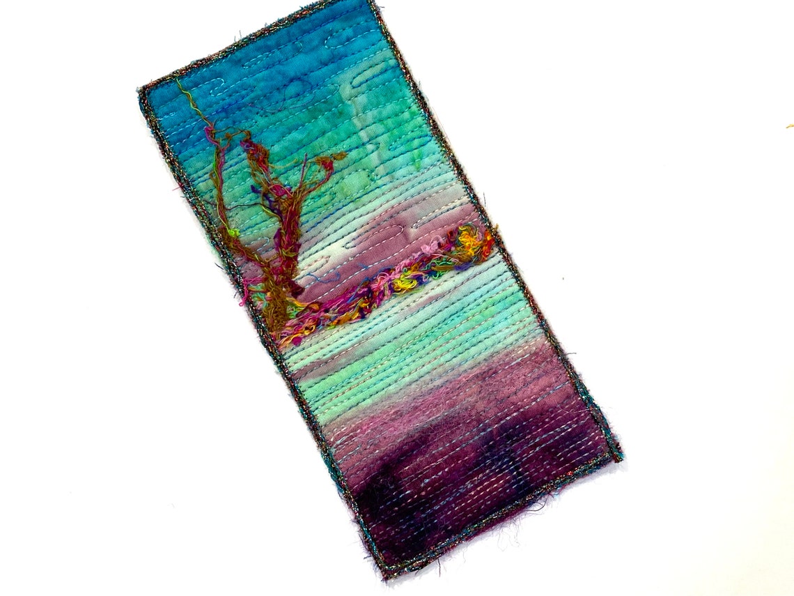 Mini Postcard Style Art Quilt Sunset Quilted Felted Landscape - Etsy