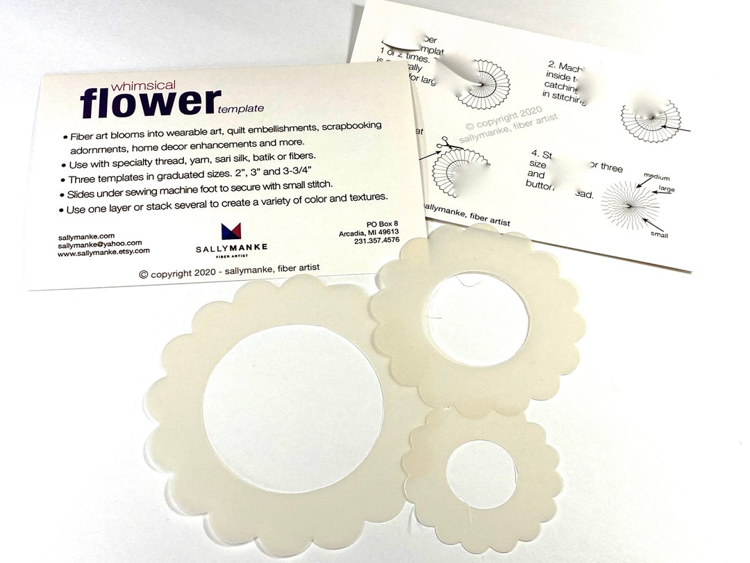 Flower Template, Fiber Craft Tool, Wearable Art, Quilt Embellishments ...