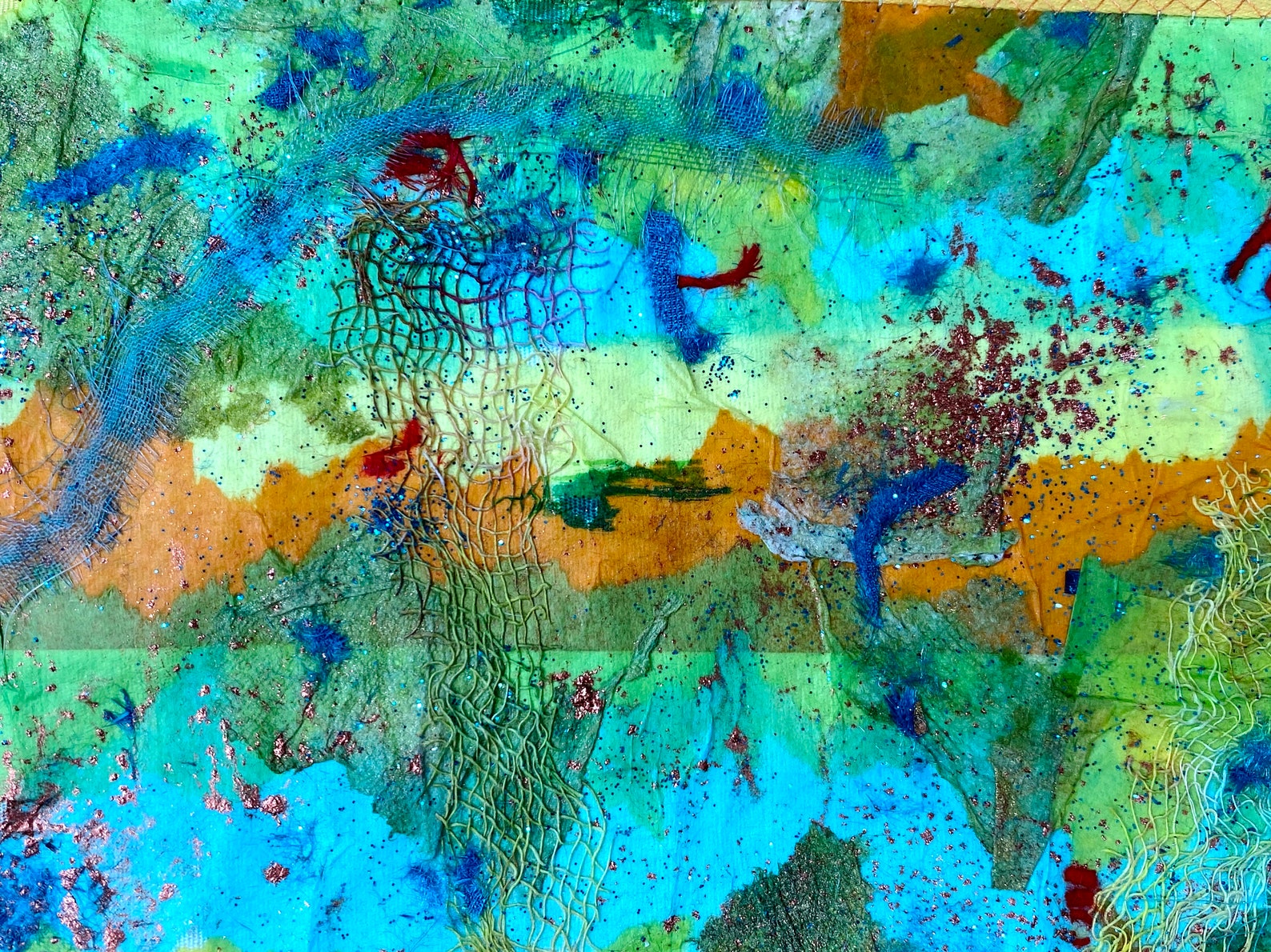 Sparkling Art Quilt Mixed Media Fiber Art Southwestern - Etsy