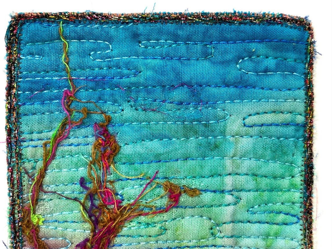 Mini Postcard Style Art Quilt Sunset Quilted Felted Landscape - Etsy