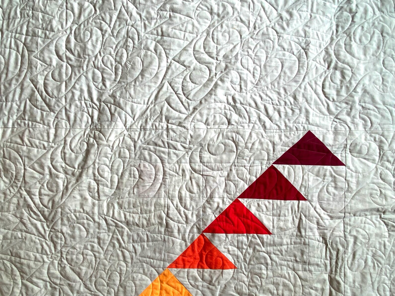 Quilted Lap Throw, Directionally Challenged Flying Geese, Ombre Yellow ...