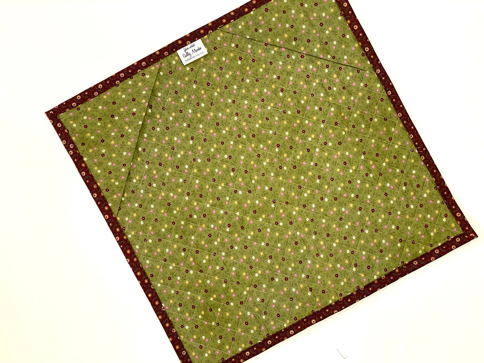 Primitive Patchwork Table Topper in Brown Tones Quilted - Etsy