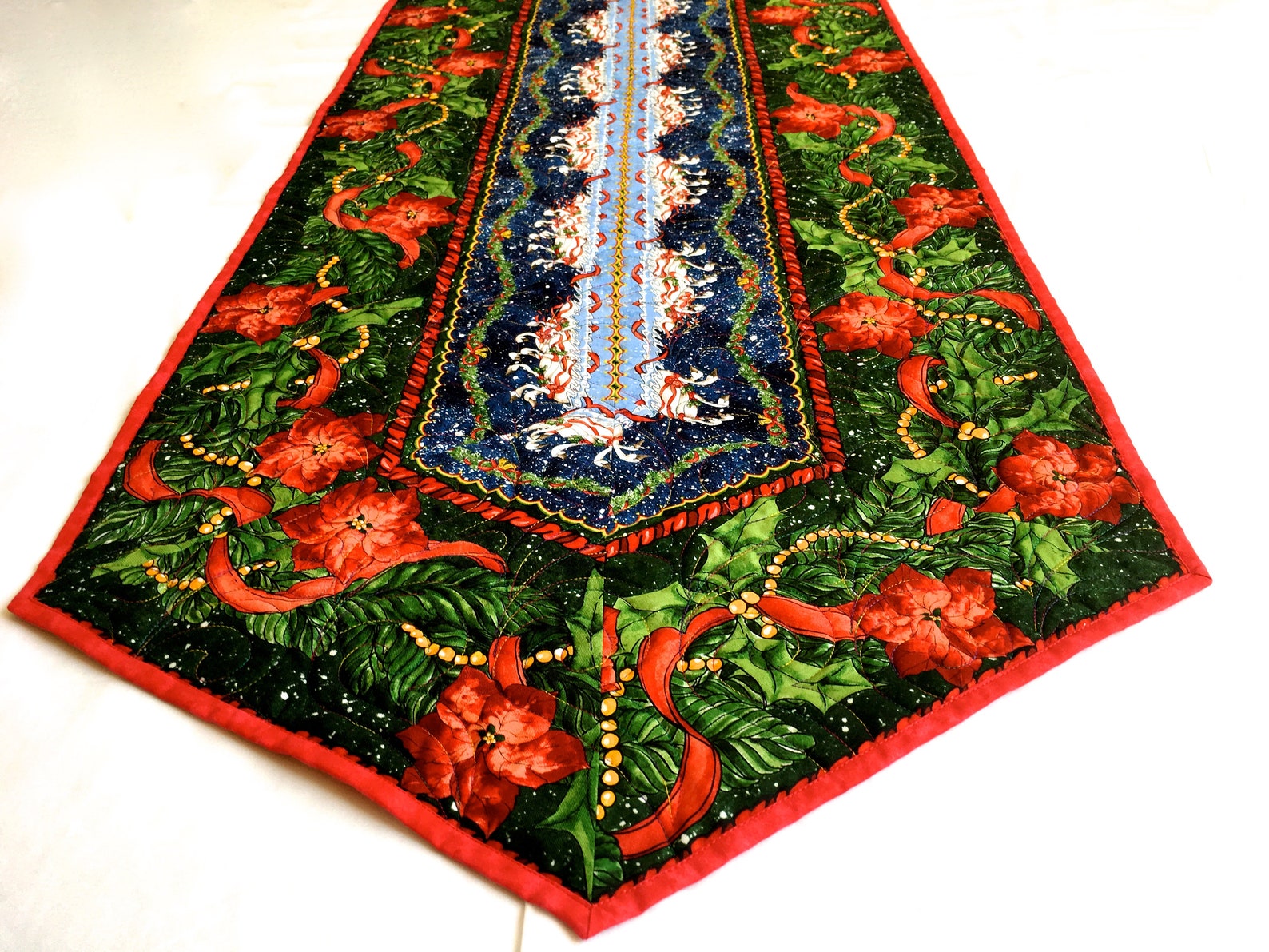 Quilted Table Runner Extra Long 74 X 20 - Etsy