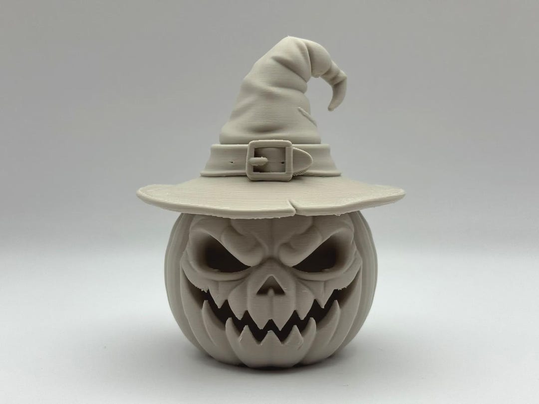 Witch Hat Pumpkin STL | Halloween 3D Print Model | Scary Jack O Lantern ...