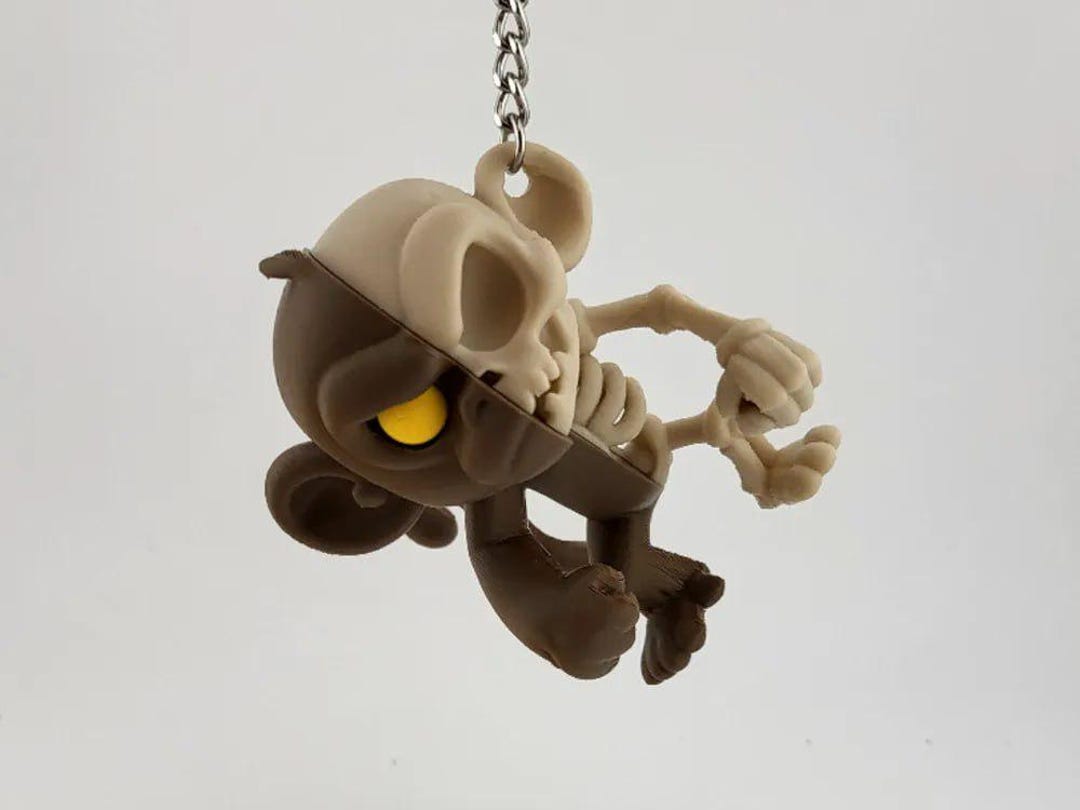Half Skeleton Monkey Keychain – STL File | 3D Print Digital Download - Etsy