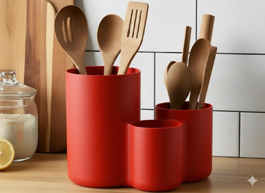 Kitchen Utensil Holder STL | Modular Cutlery Organizer | Modern Kitchen ...
