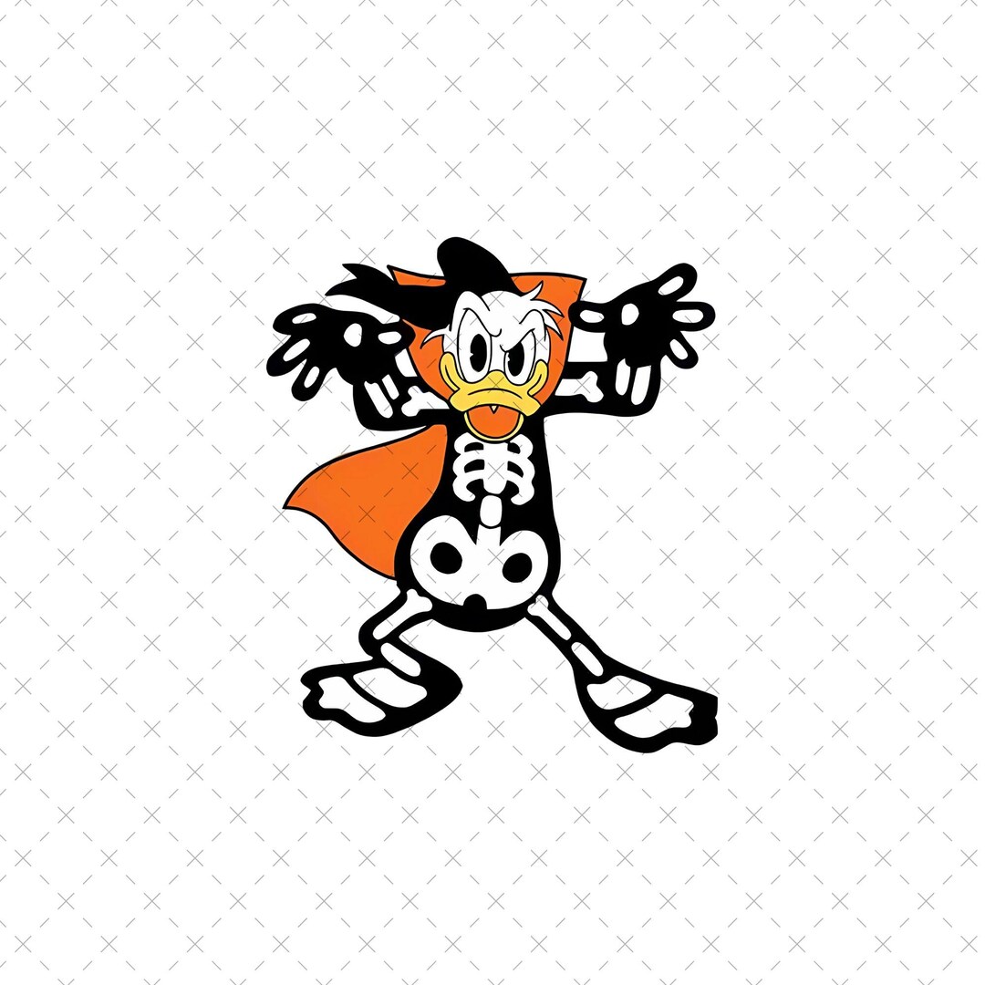 Donald Duck Skeleton Boo Png SVG, Boo Ghost Duck Png, Duck Halloween ...
