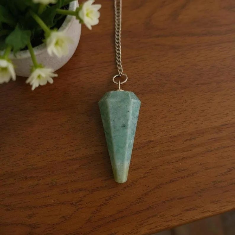Buy Natural Green Fluorite Pendulum Dowsing Tool for Spiritual Healing ...
